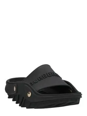 Burberry Embossed Logo Slides - Black