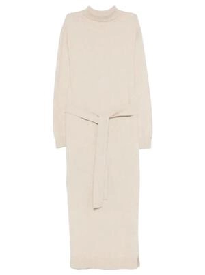 Nanushka Nanushka Turtleneck Tie Knitted Midi Dress White