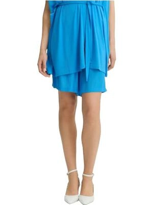 Liu Jo Pleated Shorts With Detachable Belt - Blue