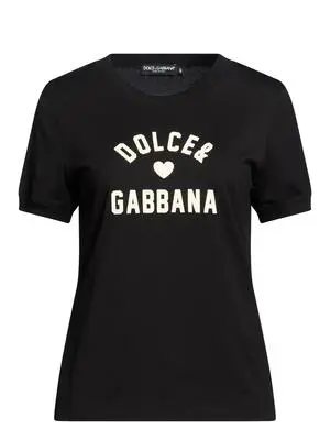Dolce & Gabbana Dolce & Gabbana Jersey T-Shirt With Appliqué Black