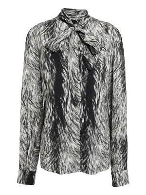 DOLCE & GABBANA Dolce & Gabbana Printed Silk Shirt With Bow Detail