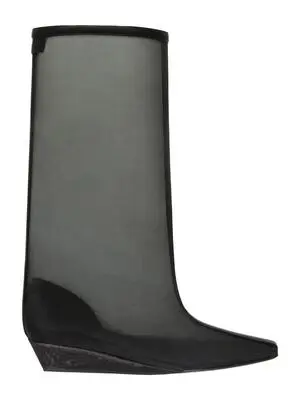 COURREGES Melting Mesh Wedge Boots - Black