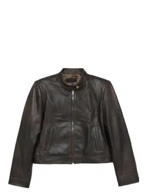 NILI LOTAN Leather Jacket With Zipper Closure - Black