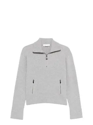 Victoria Beckham Zip Neck Sweatshirt - Gray