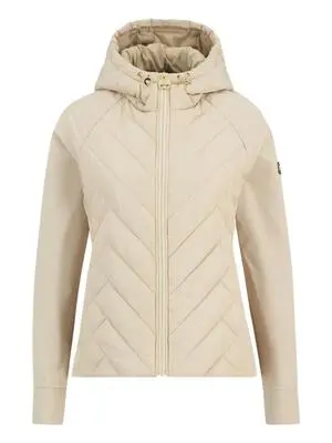 Barbour Quilted Jacket With Hood And Zip Closure - Nude