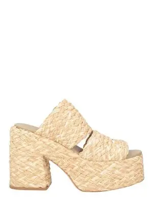 Farm Rio Braided Platform Sandals - Beige