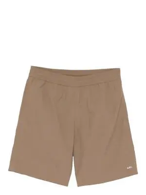 A.p.c. Elasticated Waist Logo Shorts - Brown