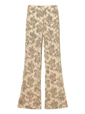TWINSET Twinset Embellished Flared Trousers Nude