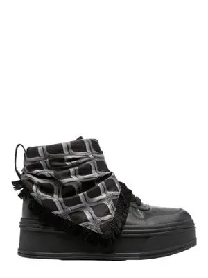 Liu Jo Selma High Top Sneakers With Scarf Detail - Black
