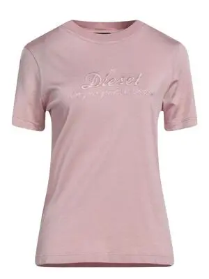 DIESEL® Embroidered Round Neck Short Sleeve T-shirt - Pink