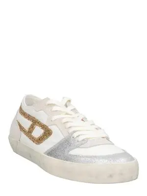 DIESEL® Low-top Sneakers With Metallic Sequins - White