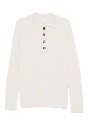 Eleventy Buttoned Collared Polo Shirt Light Beige