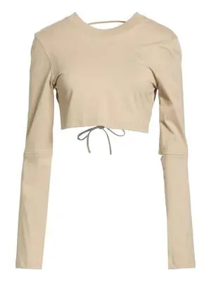 Jacquemus Jacquemus Long Sleeve Cropped T-Shirt Khaki