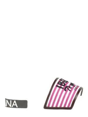 Dolce & Gabbana Striped Letter Print Slides - No
