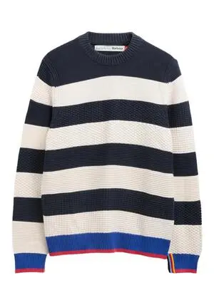 Barbour X Paul Smith Striped Textured Knit Sweater - Ecru