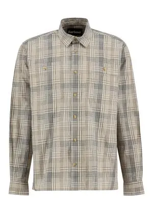 Barbour Maxwell Checked Patch Long-sleeved Relaxed Shirt - Gray