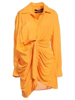 Jacquemus Jacquemus Draped Shirt Dress Orange