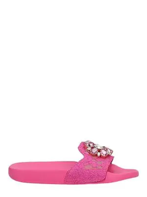 Dolce & Gabbana Embellished Lace Slides - No
