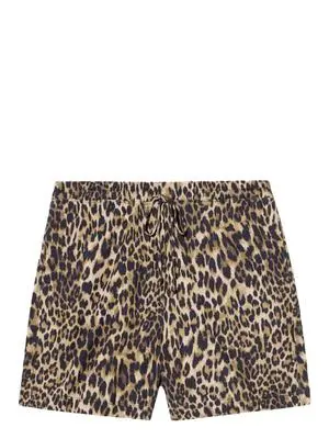 NILI LOTAN Drawstring Leopard-print Shorts - Neutrals