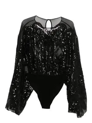 NORMA KAMALI Norma Kamali Sequin Embellished Bodysuit