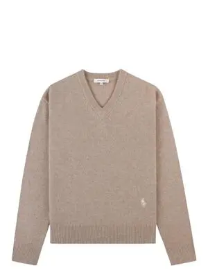 SPORTY  RICH Sporty & Rich V-neck Embroidered Sweater - No