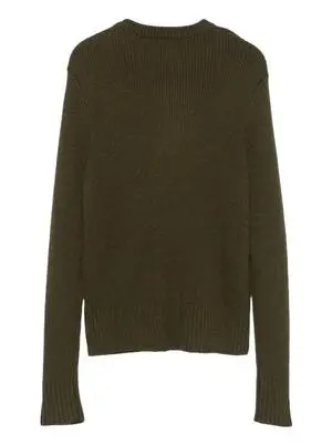 Zadig&Voltaire Ribbed Knit Sweater With Rhinestone Embellishments - Green