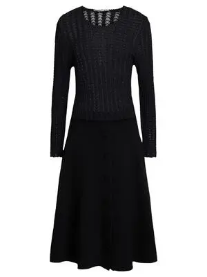 Dolce & Gabbana Knitted Flare-sleeve Dress - Black