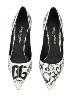 Dolce & Gabbana Pointedtoe Printed Highheels - White