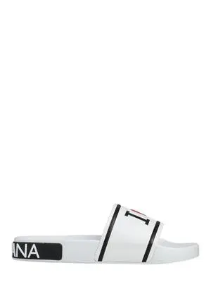 Dolce & Gabbana Letter Print Slides - White