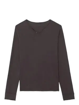 Zadig&Voltaire Monsatir Henley Button-detail T-shirt - Carbone