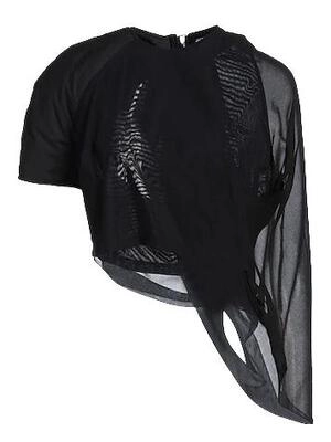 Jacquemus Cropped Tulle Top - Black