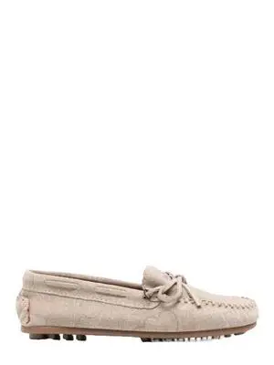 Etro Paisley Suede Moccasins - Nude