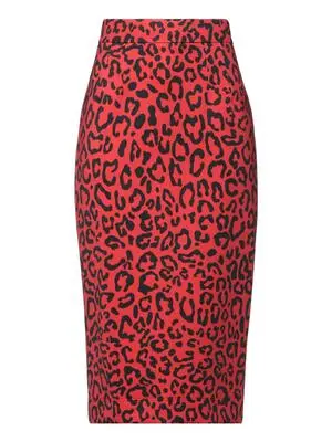 Dolce & Gabbana Leopard Print Midi Skirt - Red