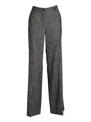 Dolce & Gabbana Wide-leg Striped Bouclé Trousers - Dark Gray