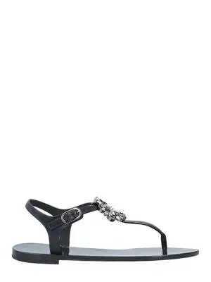 Dolce & Gabbana Dolce & Gabbana Embellished Thong Sandals Black