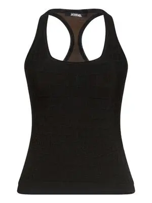 Jacquemus Jacquemus Sleeveless Top With Textured Finish Black