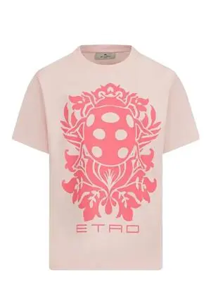 Etro Cotton Jersey T-shirt With Ladybird Print - Pink