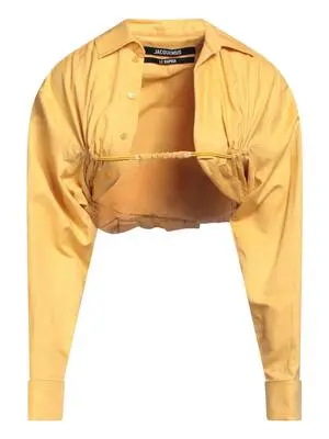 Jacquemus Cropped Shirt With Drawstring - Yellow