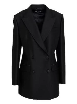 Dolce & Gabbana Double-breasted Cool Wool Blazer - Black