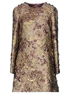 Dolce & Gabbana Floral Jacquard Crepe Dress - Grey