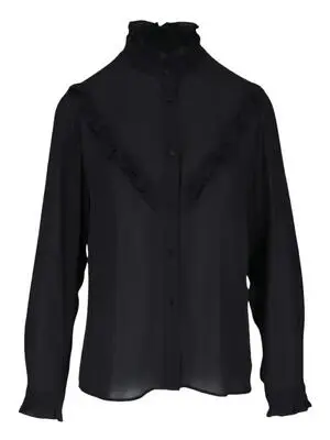 NILI LOTAN Nili Lotan High Neck Ruffled Blouse
