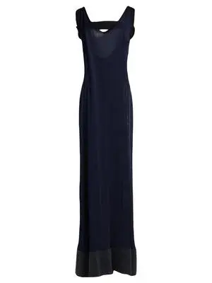 Jacquemus Sleeveless V-neck Flared Jersey Maxi Dress - Blue