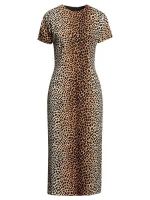 Dolce & Gabbana Leopard-print Stretch Bodycon Dress - Beige