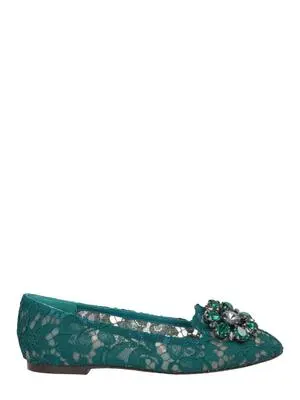 Dolce & Gabbana Dolce & Gabbana Lace Print Loafers With Embellishment Blue