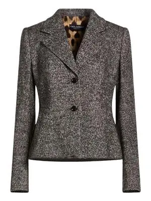 Dolce & Gabbana Single-breasted Tweed Blazer - Black
