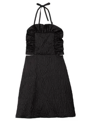Miu Miu Cloqué Duchess Dress With Ruffle Details - Black