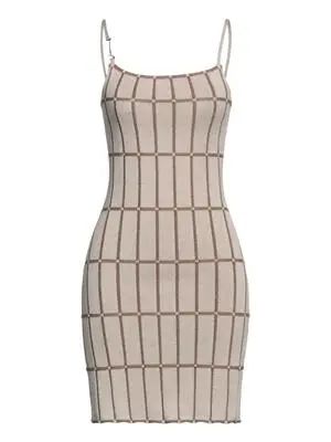 Jacquemus Jacquemus Bodycon Two-Tone Dress Beige
