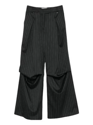ANIYE BY Pinstriped Wide Leg Trousers - Black