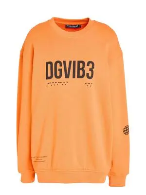 Dolce & Gabbana Printed Long Sleeve Crewneck Hoodie - Orange