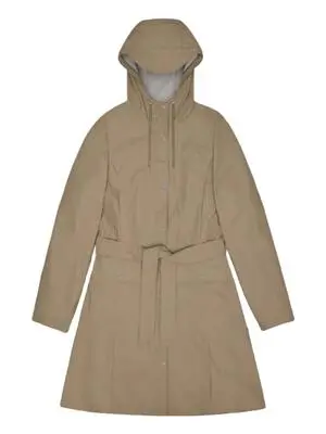 RAINS Rains Zipper Hooded Raincoat With Belt